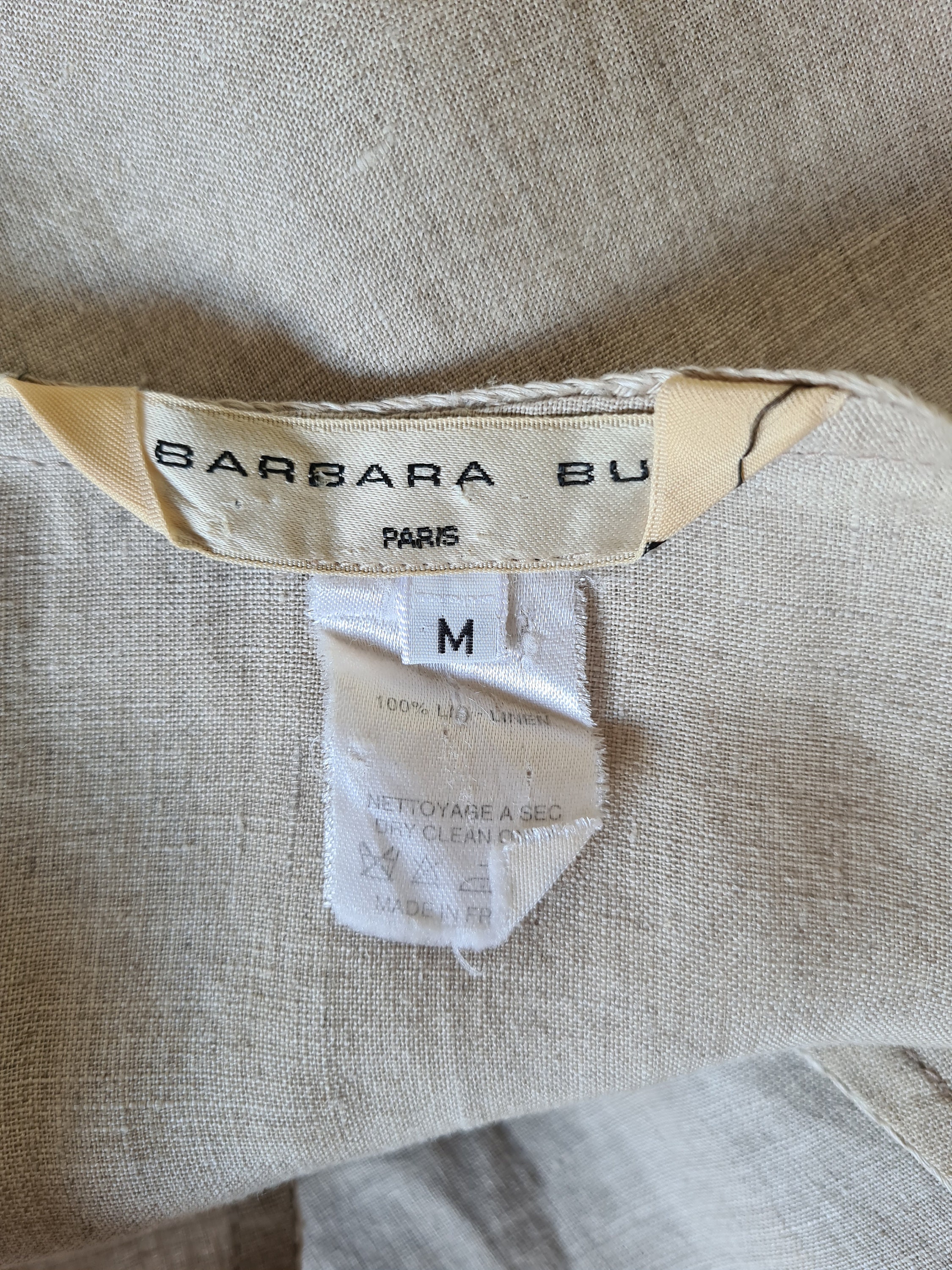 Vintage 2000s, BARBARA BUI Long Beige Linen Tunic, M, Luxury Linen Top ...
