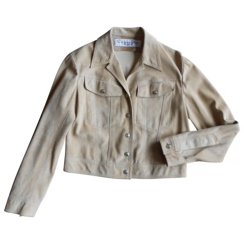 Cream Leather Jacket - Etsy