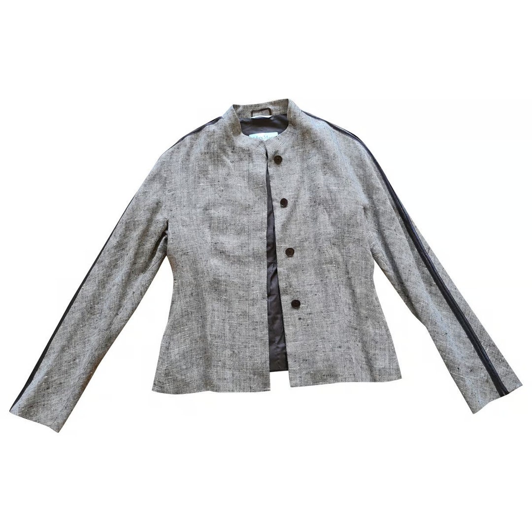 Vintage 2000s, MAX MARA Beige Linen and Silk Jacket, L, Woman Summer ...