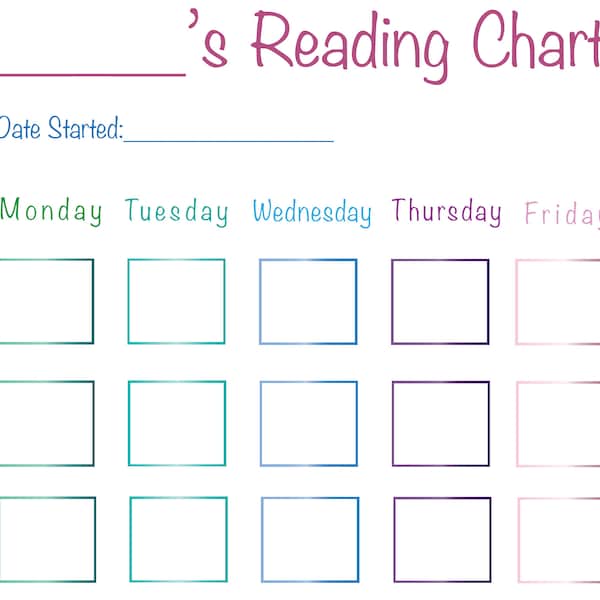 Reading Sticker Chart - Etsy