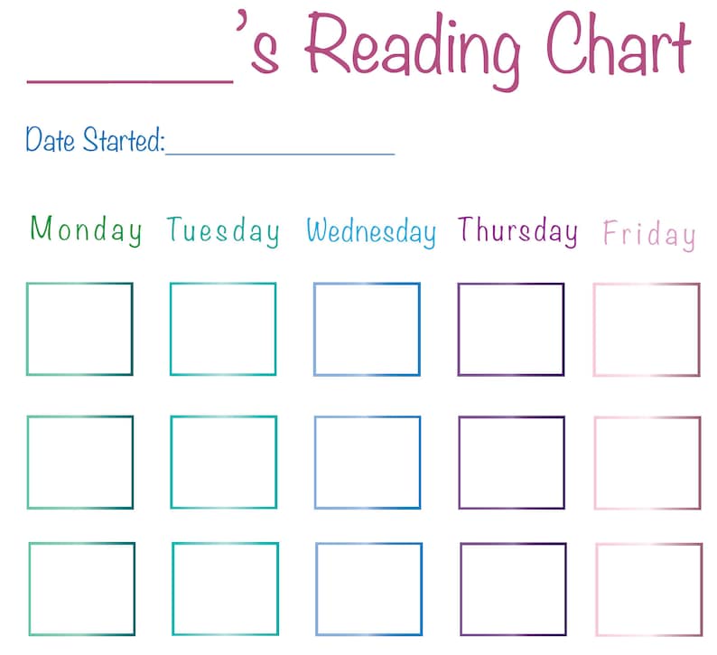 Reading Sticker Chart - Weekly Reading Goal Tracker - Etsy