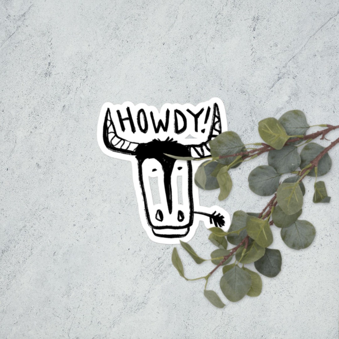 Howdy! Sticker - Black - Etsy