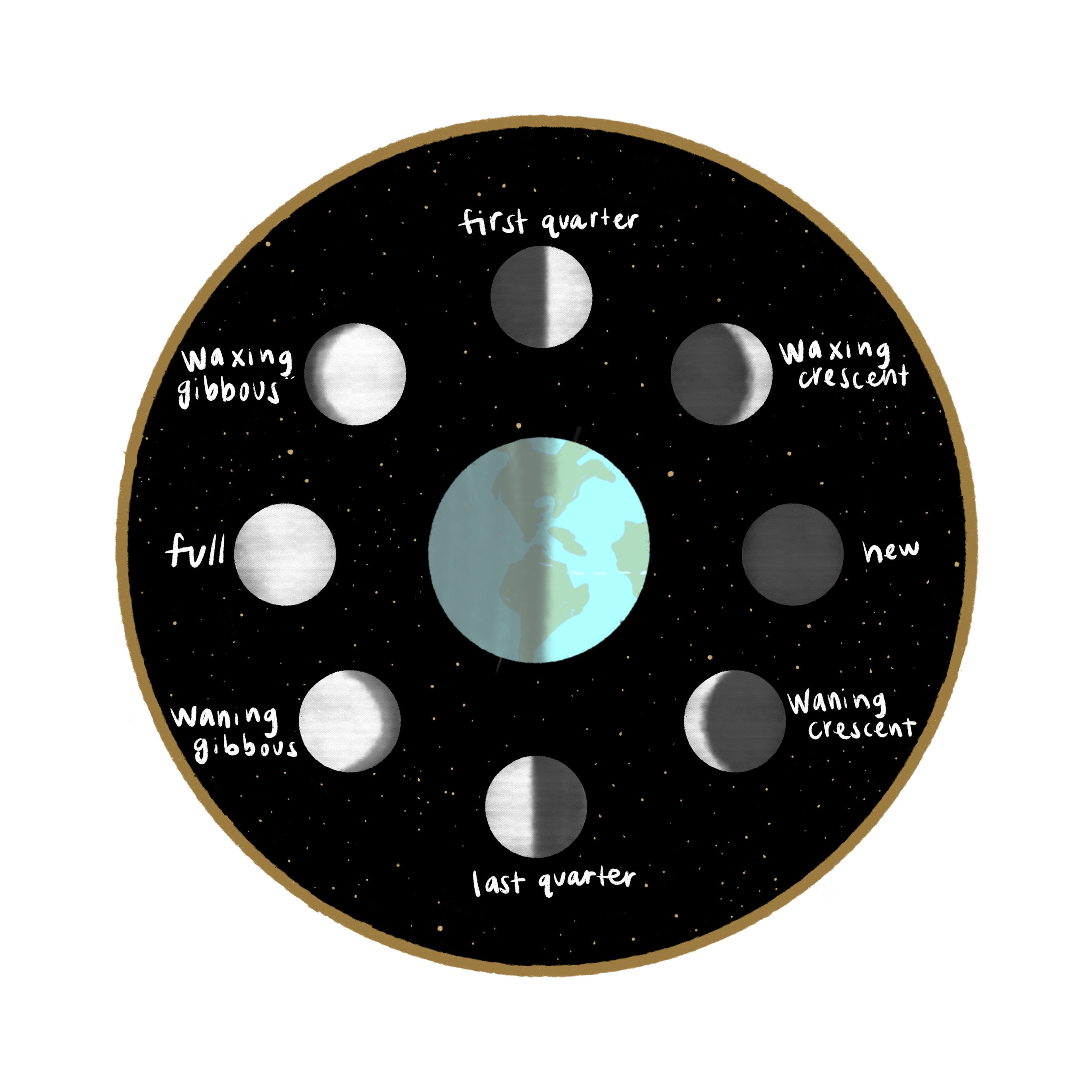 Moon's Cycle: Phases of the Moon - Digital Print - Etsy