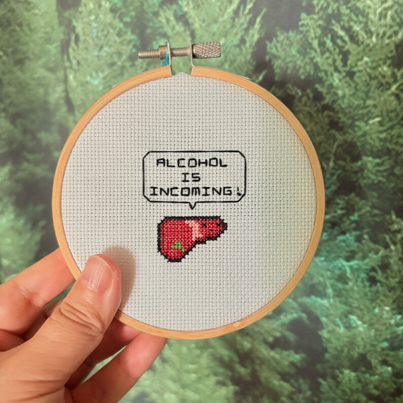 Liver Anatomy Cross Stitch Pattern: Alcoholic Organ (PDF Pattern) - Etsy