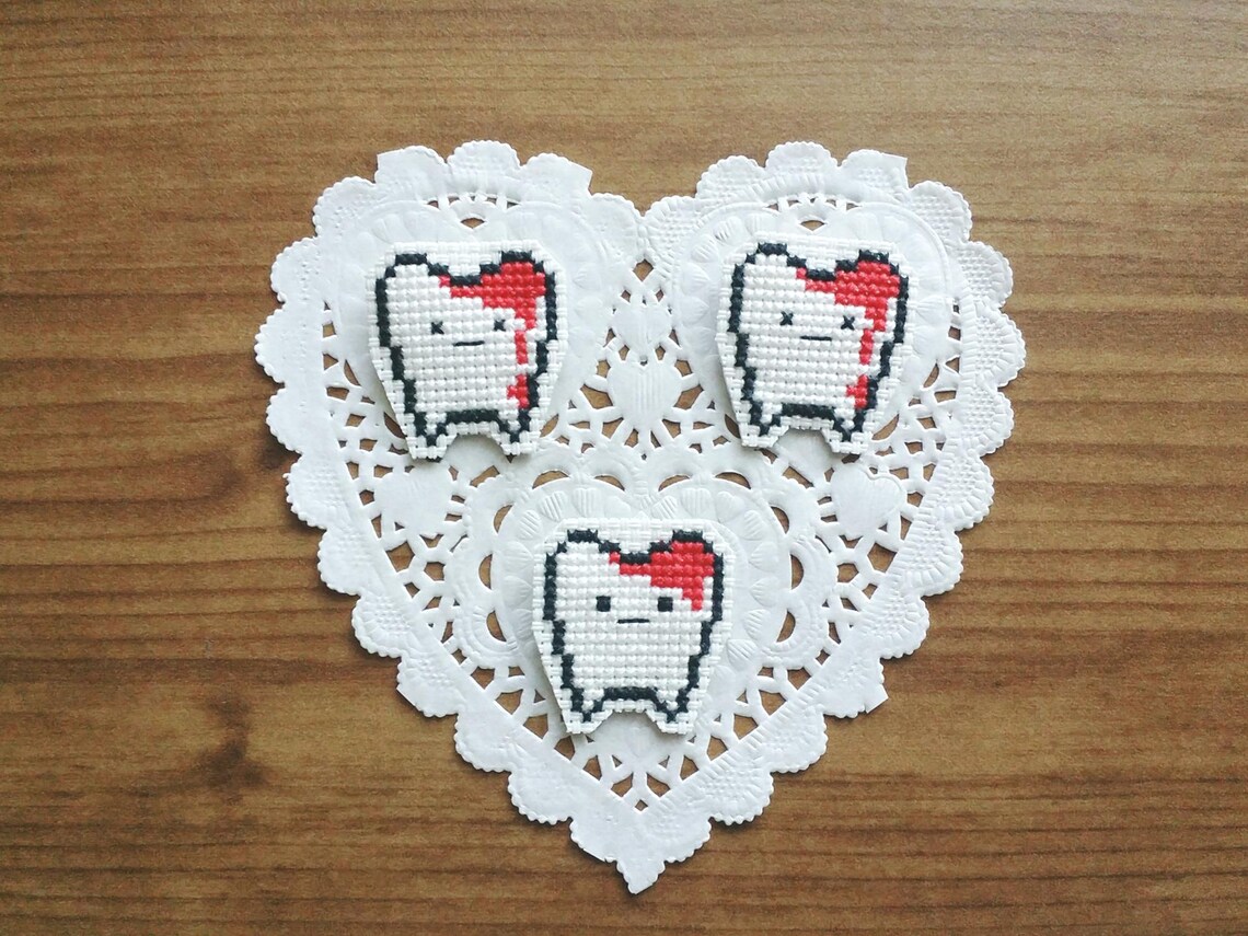 Bloody Gums Tooth Cross Stitch Pattern - Tooth Fairy, Teeth, Small ...