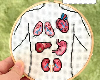 Stomach Anatomy Cross Stitch Pattern: Chatty Organs Series (PDF Pattern ...