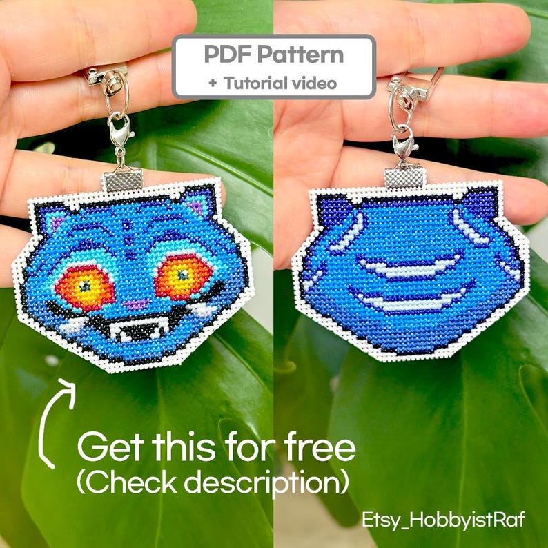 Kpop Demon Hunters Blue Tiger Cross Stitch Pattern – Derpy Double Sided ...