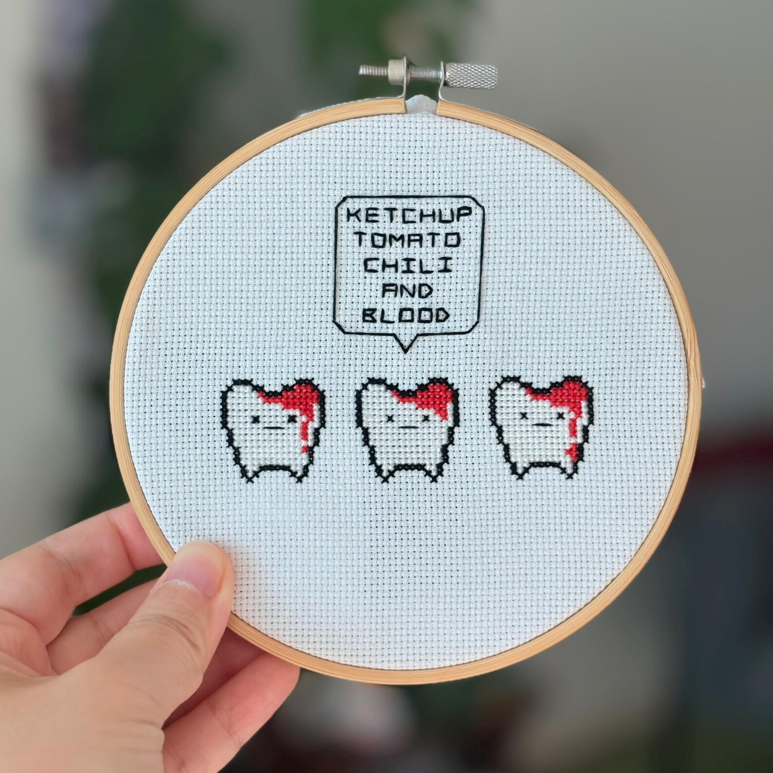 Bloody Gums Tooth Cross Stitch Pattern: Kawaii Dentist Decor (PDF ...