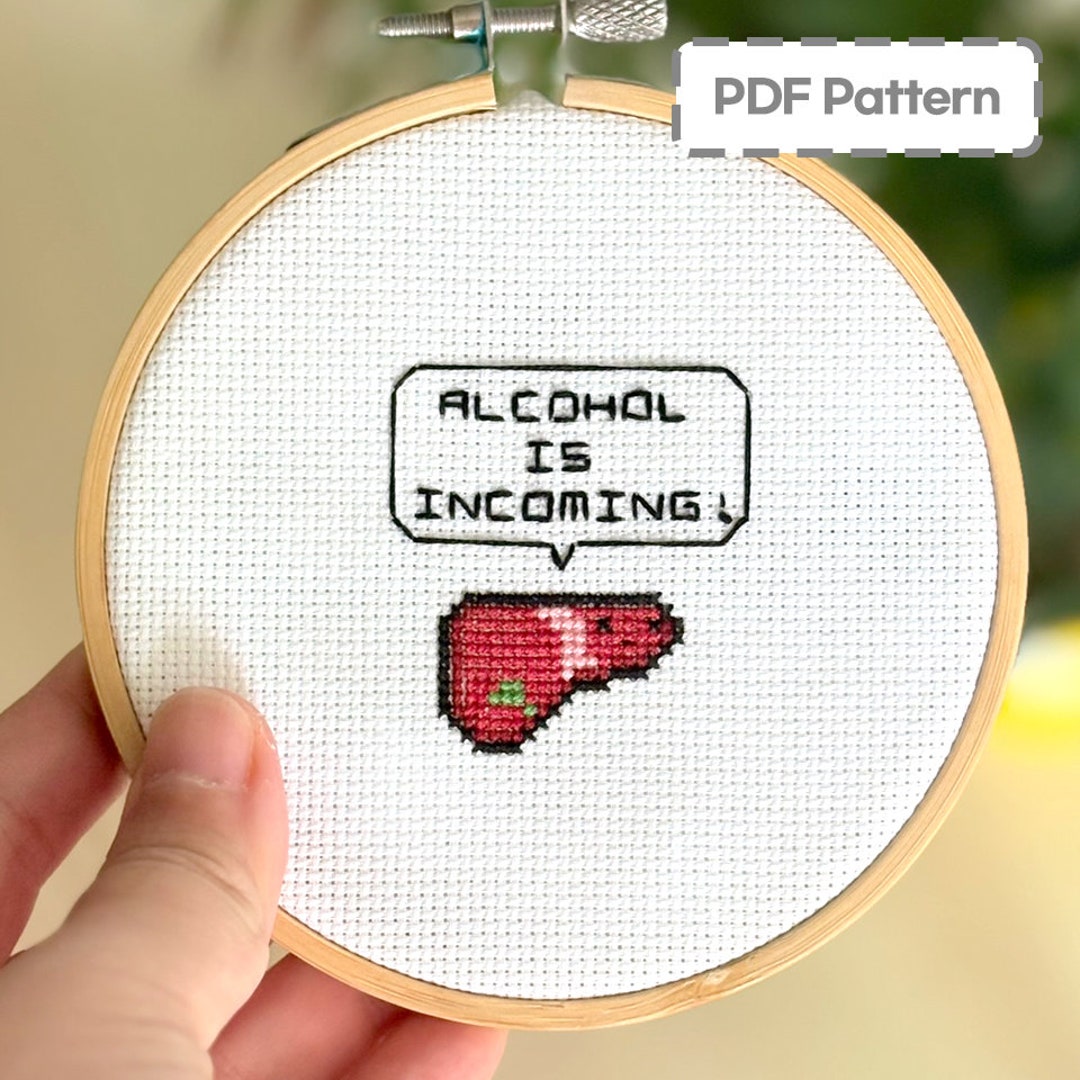 Liver Anatomy Cross Stitch Pattern - Alcoholic, Organ Cross Stitch ...