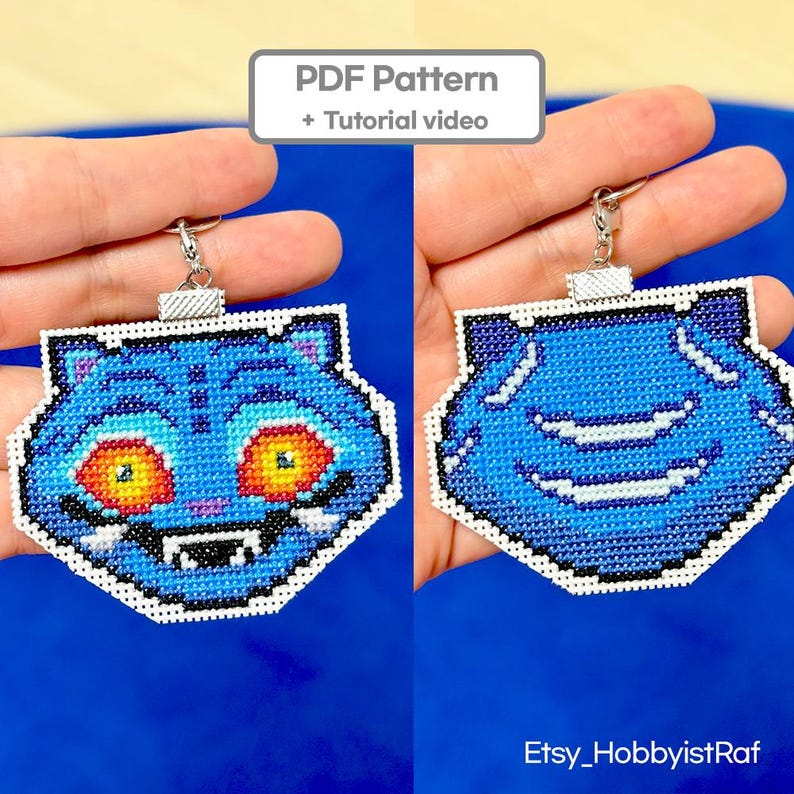 Kpop Demon Hunters Tiger Cross Stitch Pattern – Double Sided Keychain ...