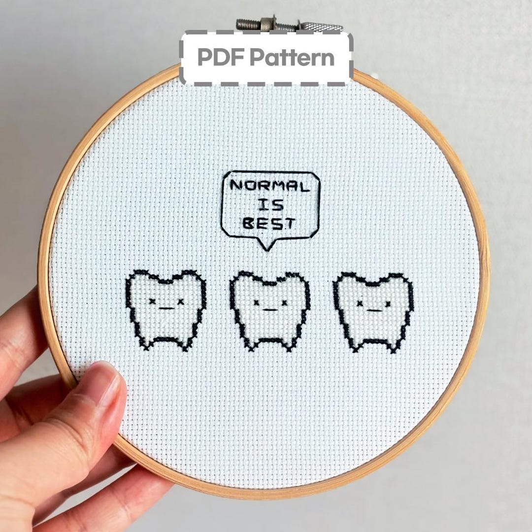Plain Tooth Cross Stitch Pattern - Tooth Fairy, Teeth, Wisdom Tooth ...