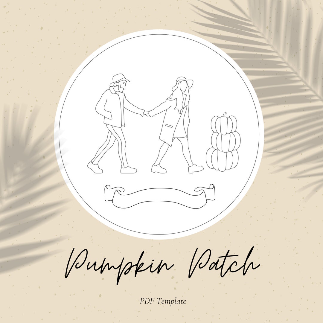 Pumpkin Patch PDF 6" Embroidery Template | Fall Embroidery | PDF ...