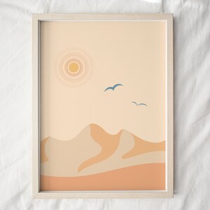 Illustrated Desert Print Printable Wall Art Instant Download DIY Print ...