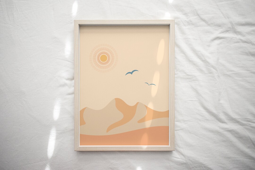 Illustrated Desert Print Printable Wall Art Instant Download DIY Print ...