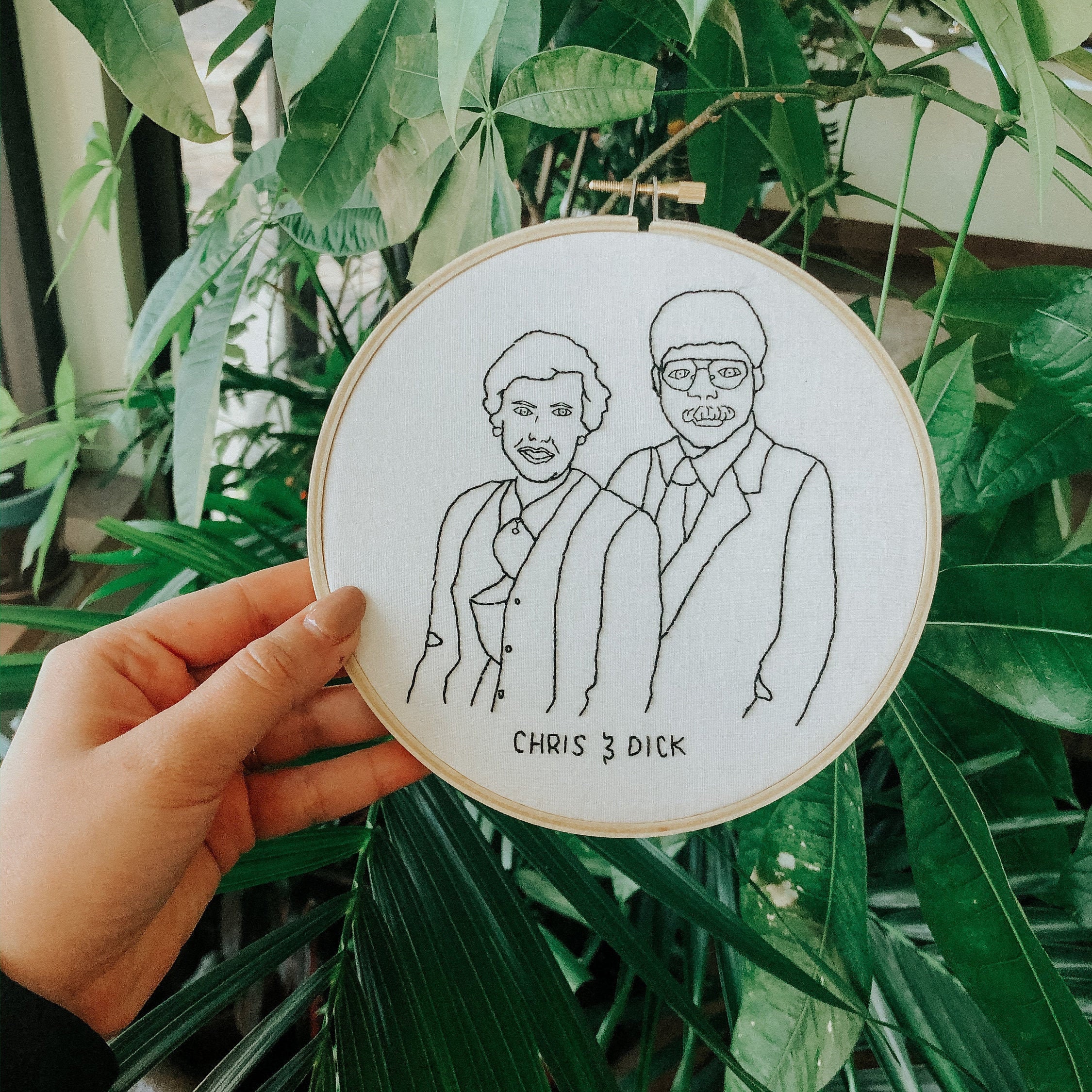 Personalized Embroidery Custom Portrait Wedding Gift Home - Etsy