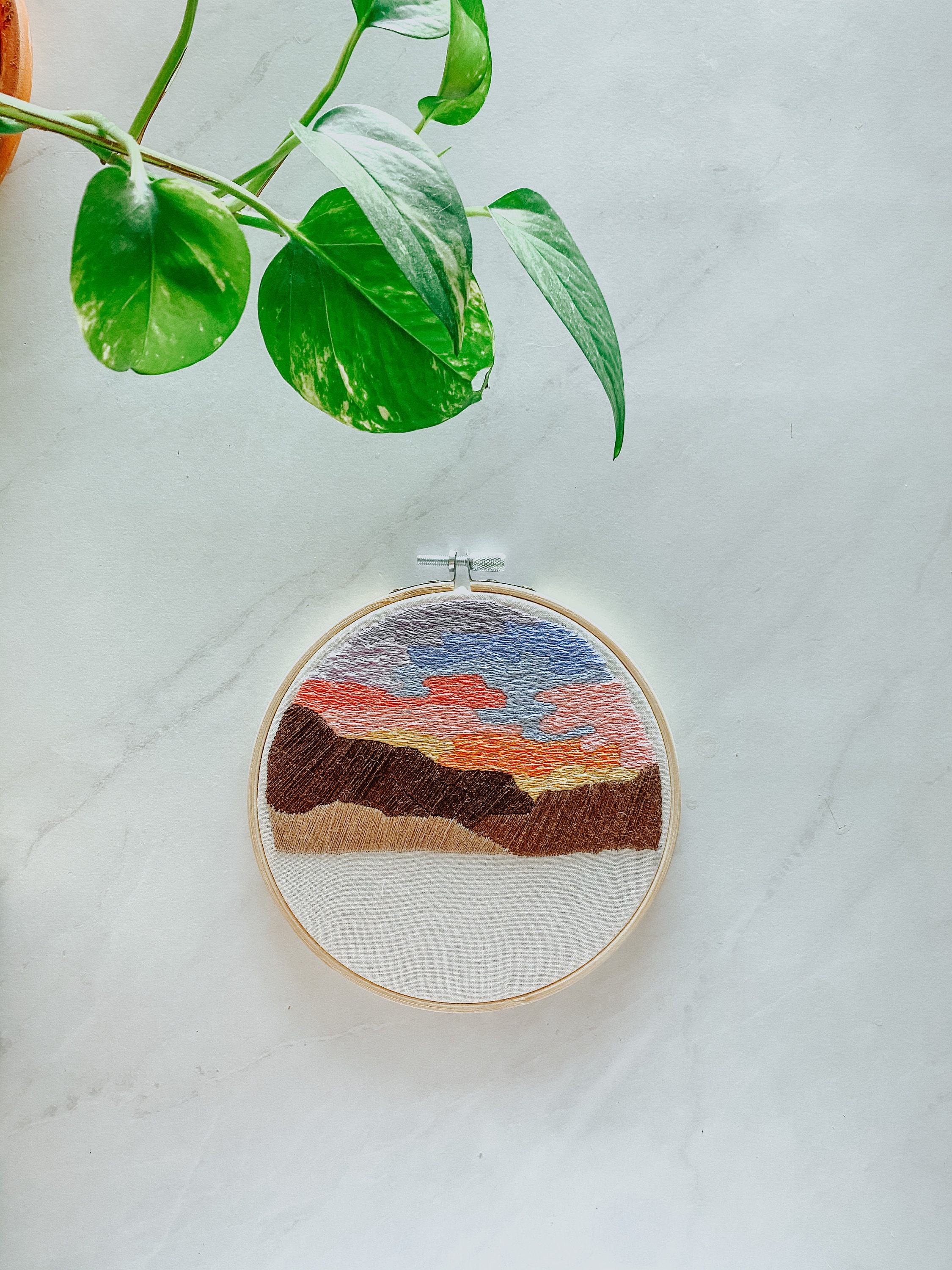 DIY Embroidery Kit Beginner Desert Sunset Embroidery Kit DIY | Etsy