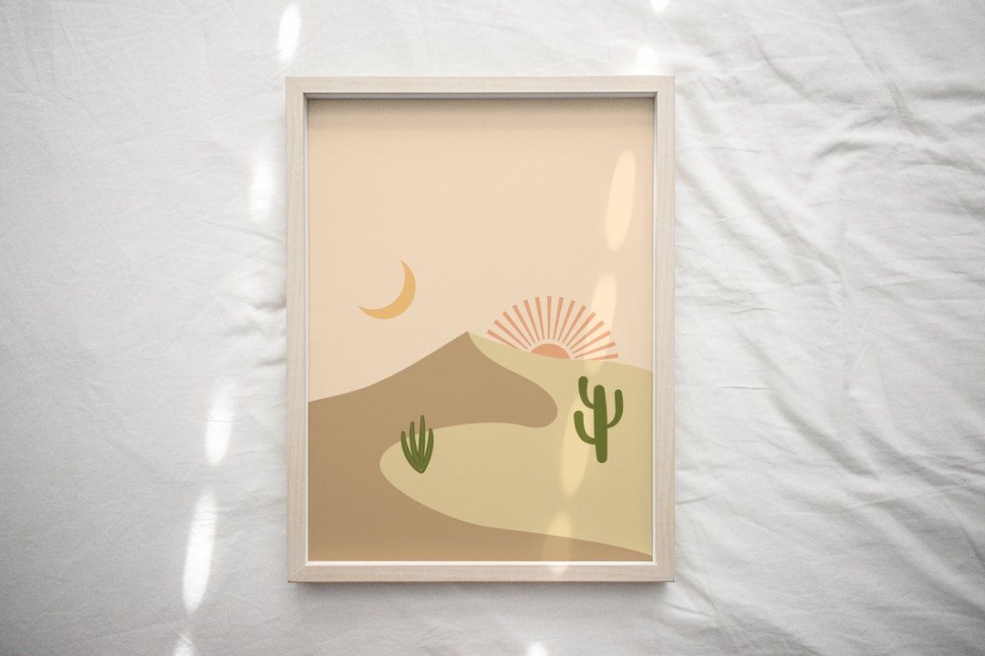 Illustrated Desert Print Printable Wall Art Instant Download DIY Print ...