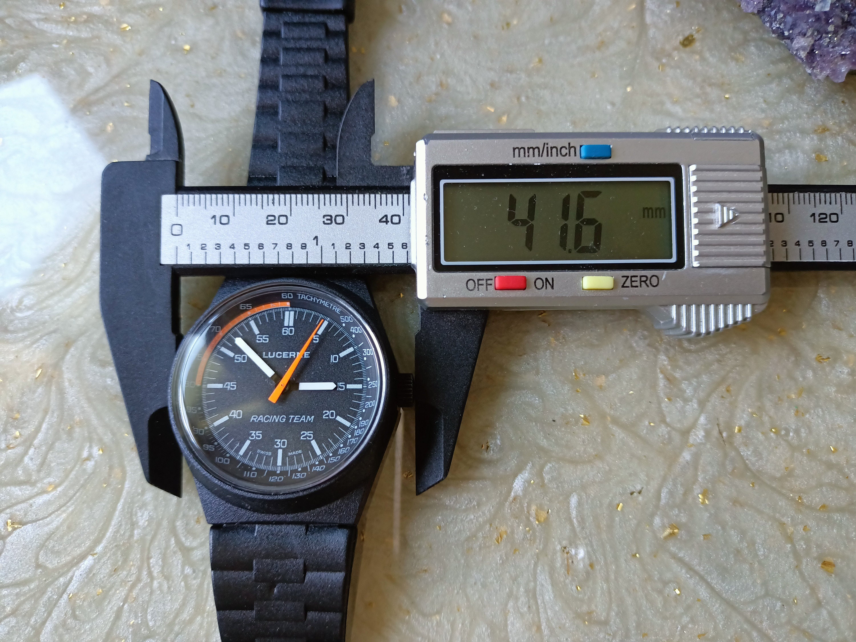 Rare Vintage Swiss NOS Lucerne Racing Team TACHYMETER SCALE Watch Men ...