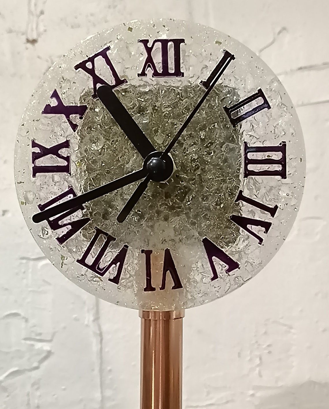 Handmade Clock Gold Crystals Epoxy Resin Desk Top Furniture - Etsy