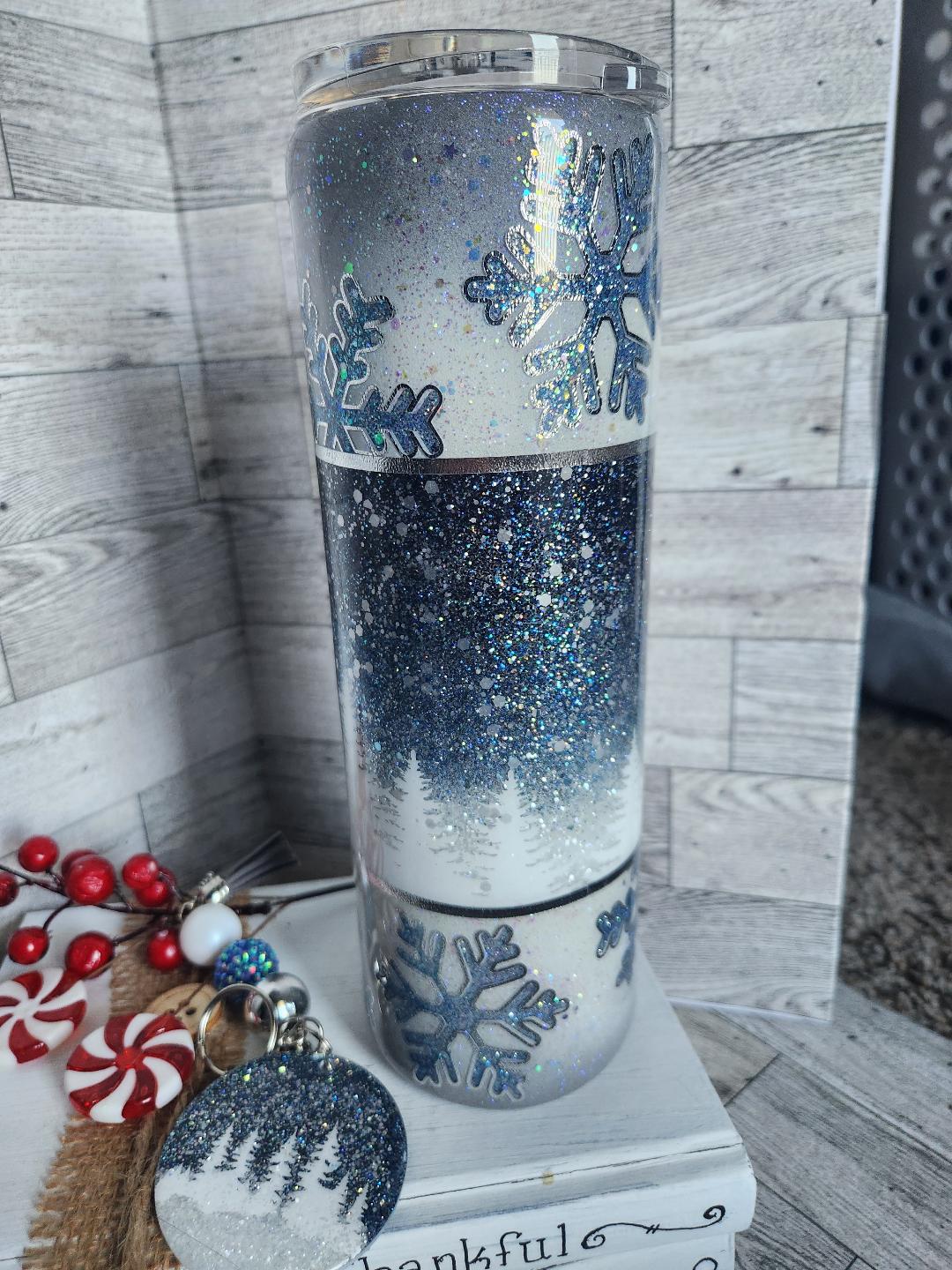 Winter is Calling Peekaboo Glitter Tumbler/ Winter Scene Tumbler - Etsy