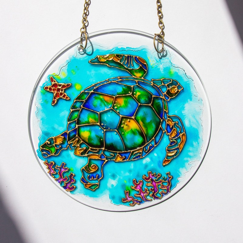 Turtle Suncatcher - Etsy