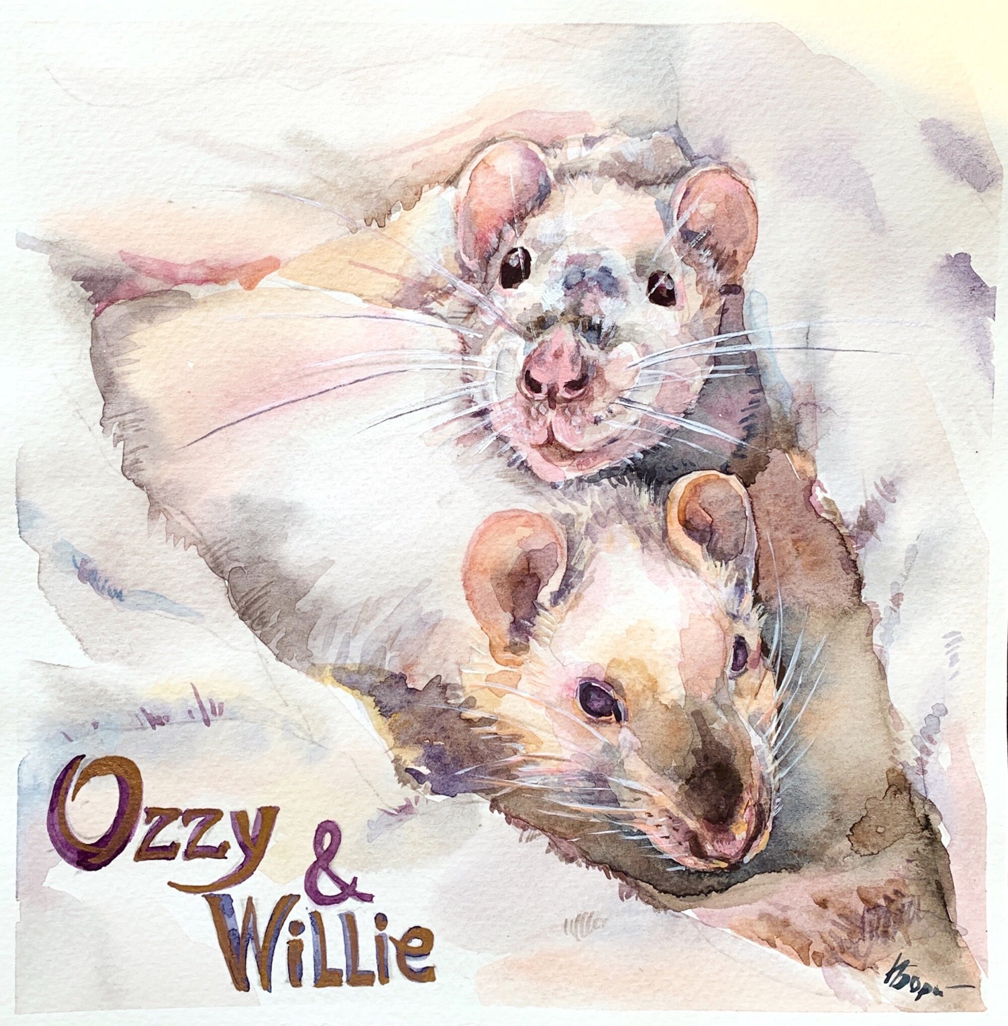 Watercolor Rat portrait pet portrait from photo custom rat | Etsy