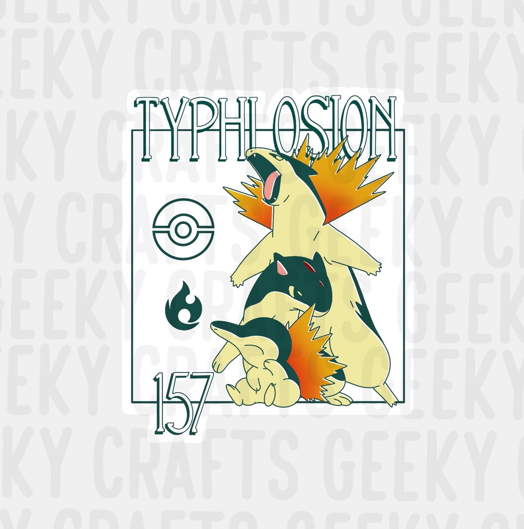 Typhlosion Inspired Custom Artwork Vinyl Sticker - Etsy