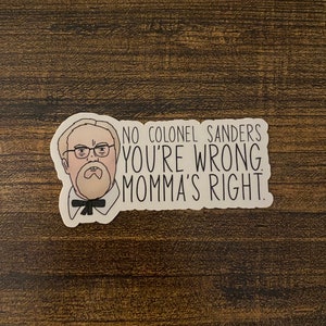 Colonel Sanders Waterboy Inspired Vinyl Sticker - Etsy