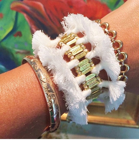 Tassel Fringe Bracelet Statement Bracelet Best Friend Gift | Etsy