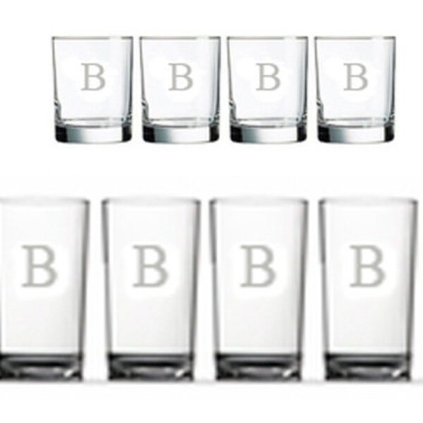 Monogrammed Glasses - Etsy