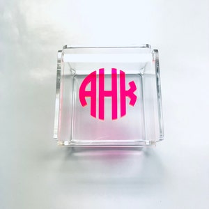 SMALL Applique Acrylic Box, Bridesmaid Gift, Graduation Gift ...