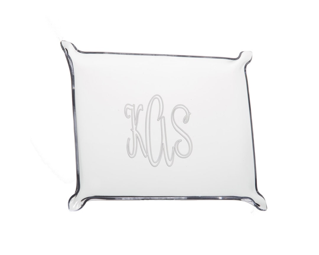 SMALL Monogram Lucite Tray, Personalized Acrylic Tray, Hostess Gift ...