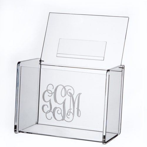 Monogrammed Acrylic Recipe Box Personalized Gifts Wedding - Etsy
