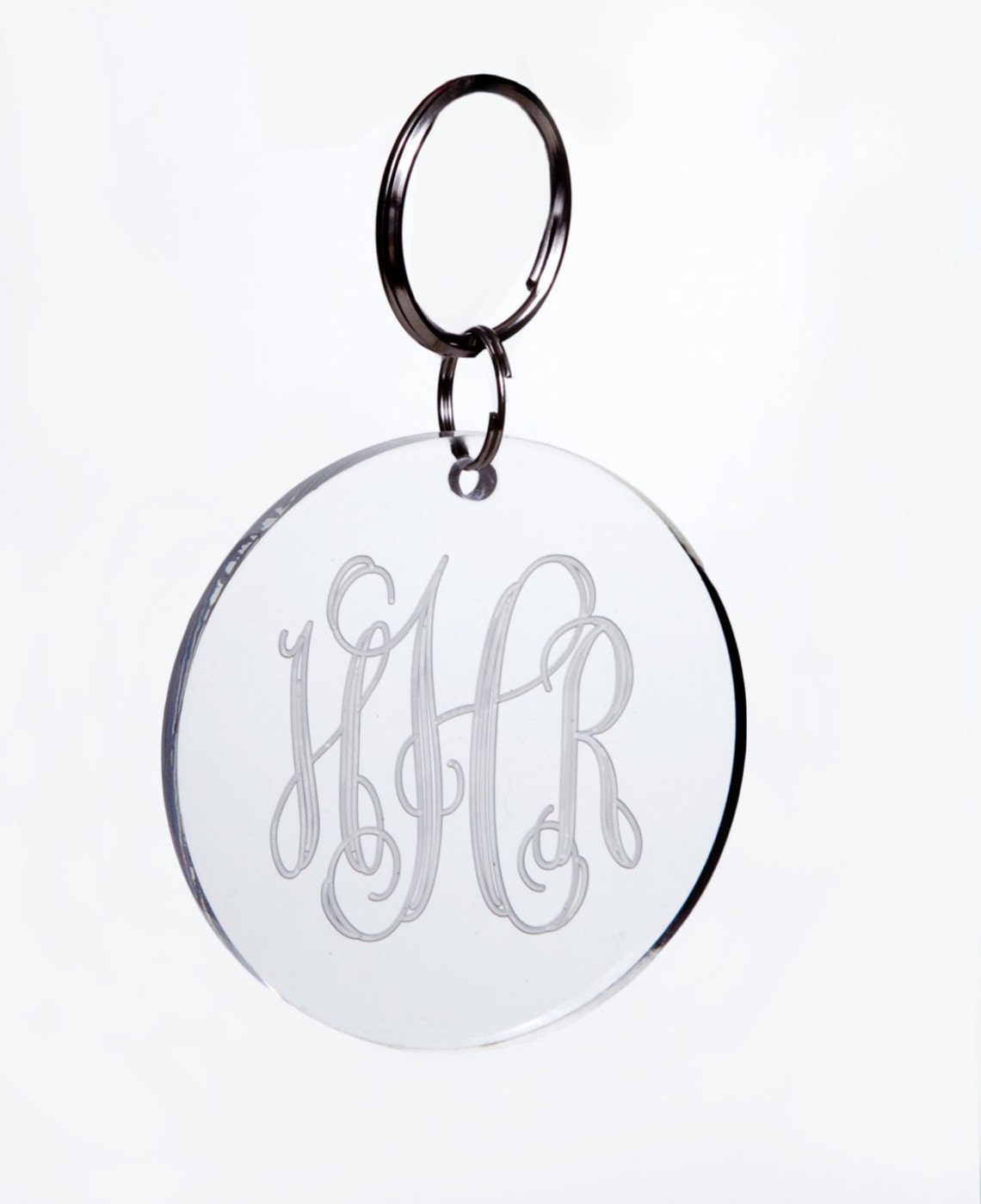 Monogram Key Chain Round Acrylic Key Ring Grad Gift Gift - Etsy