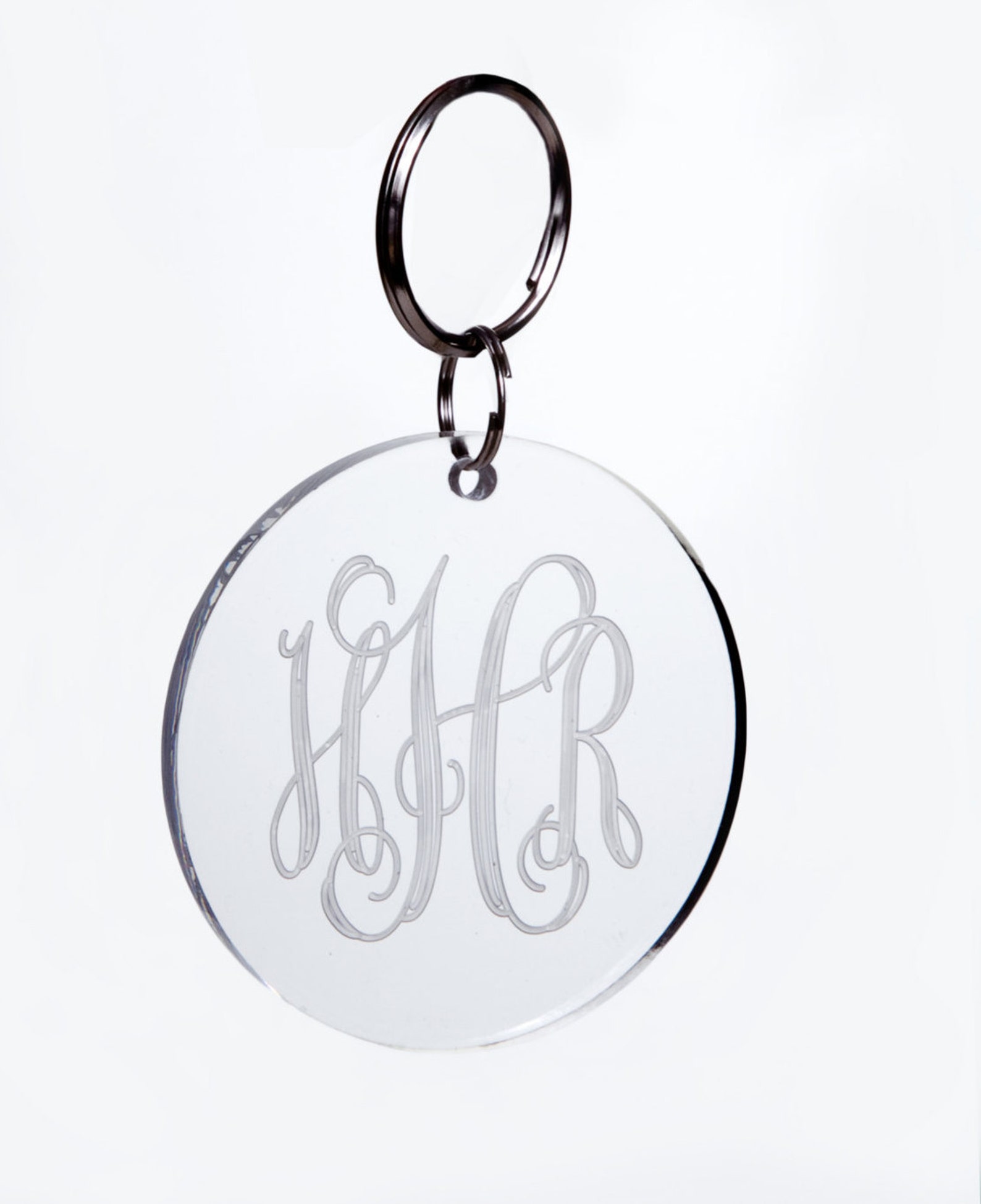 Monogram Key Chain Round Acrylic Key Ring Grad Gift Gift - Etsy
