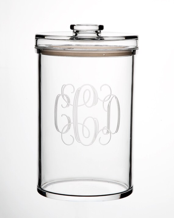 Acrylic Monogram Canister Engraved Canister Personalized | Etsy