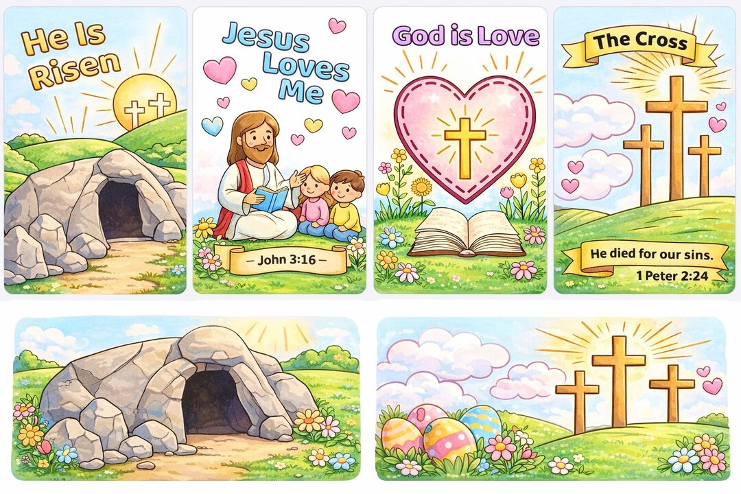 Easter Coloring Pages Kids Printable | Christian Faith Activity Pack - Etsy