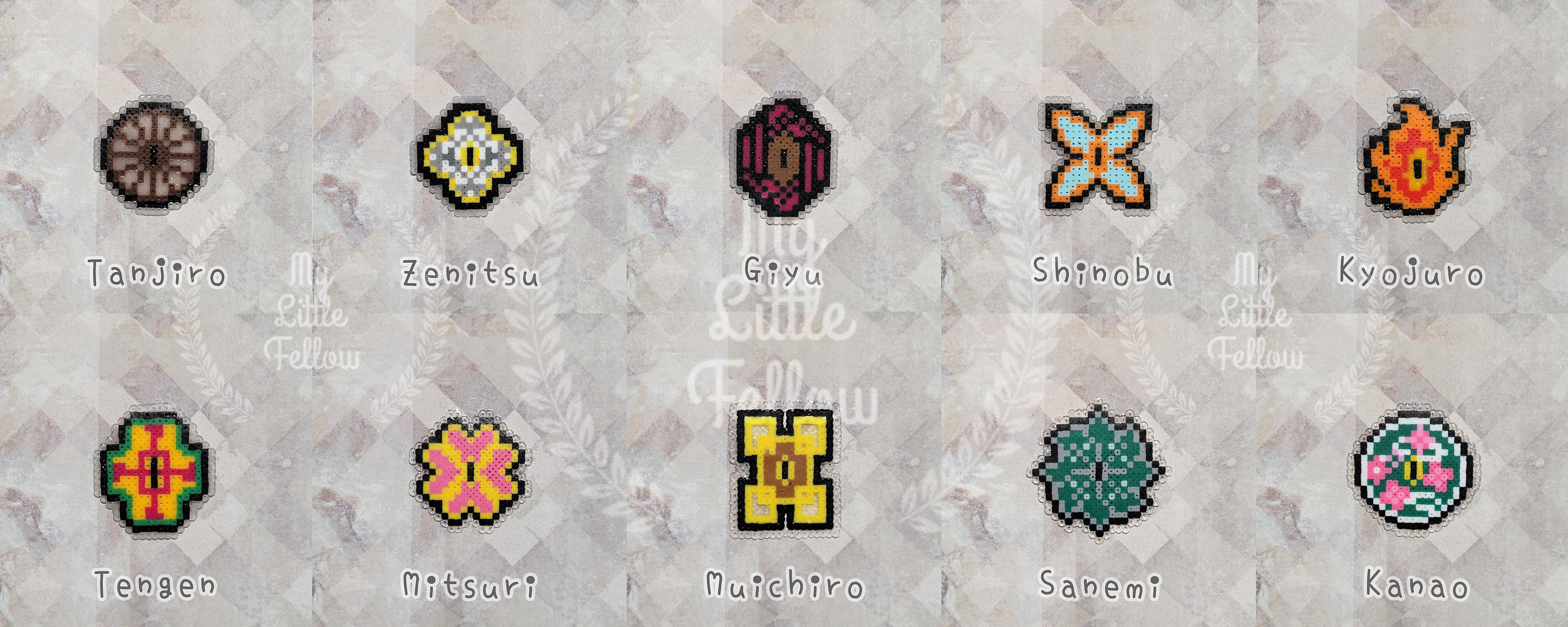 Perler Art Anime Slayer Sword Slay Demon Sword Guard Zipper Charm ...