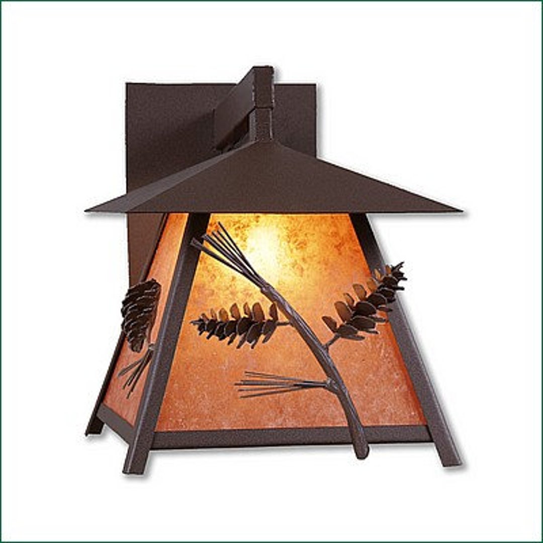 Exterior Sconce Lodge Unique Handmade in USA | Smoky MTN Large - Pine ...