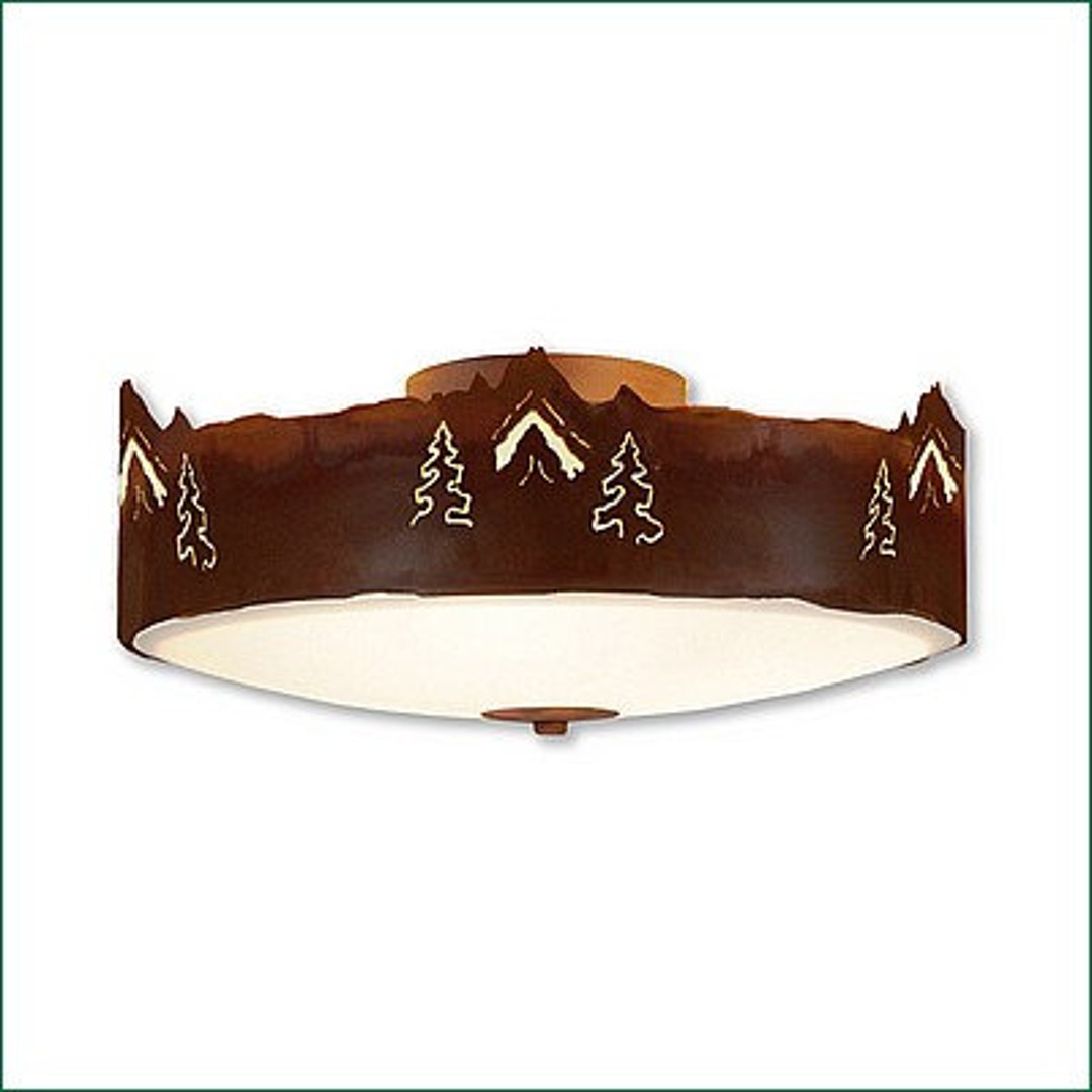 Quickship: 15" Diameter Hallway Ceiling Light Lodge | Handmade in USA ...