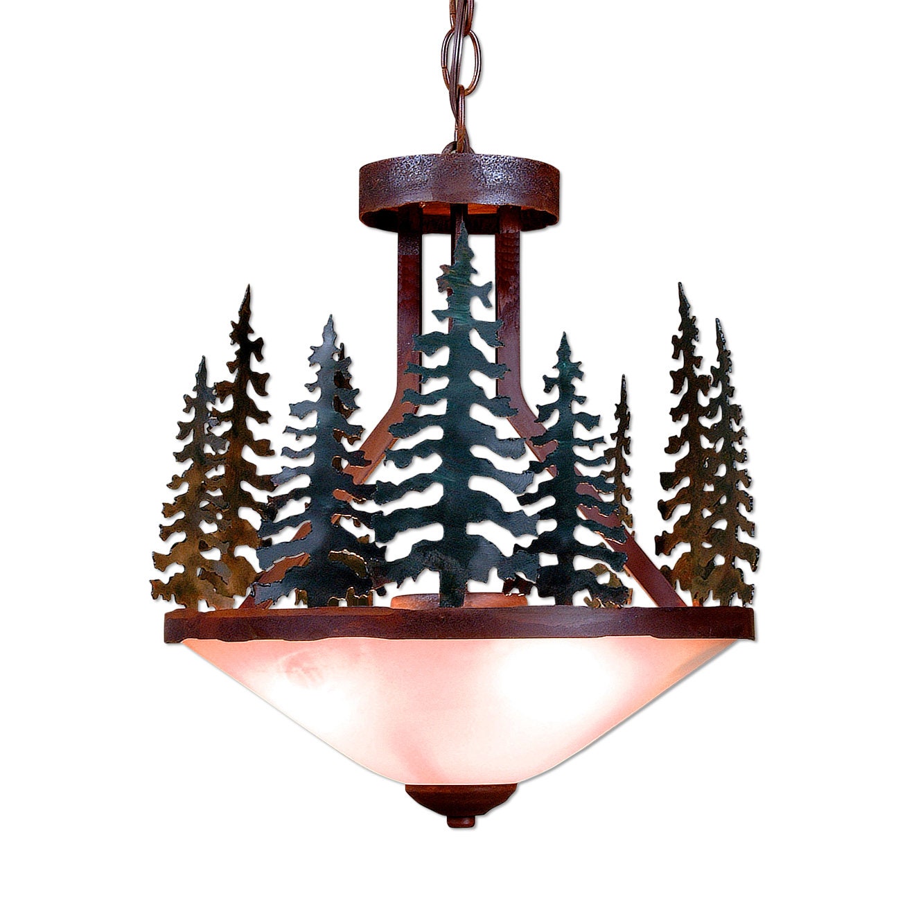 Small Rustic Chandeliers With Metal Tree Art Made in USA Wisley Foyer ...