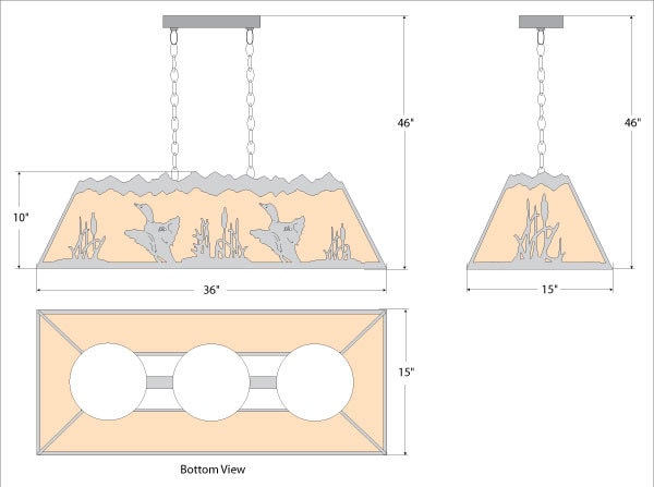Rustic Billiard Table Lights Quail Made in USA Unique - Etsy
