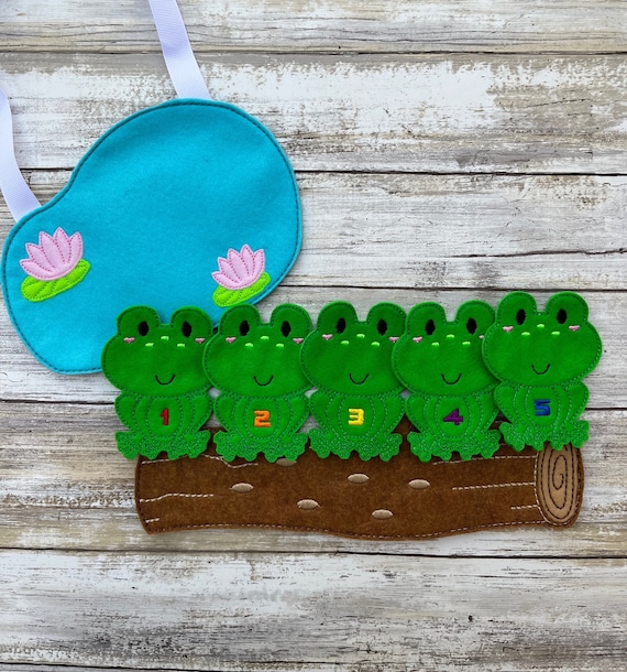 5 Frogs on a Log Finger Puppets Pretend Play Imaginative Play | Etsy