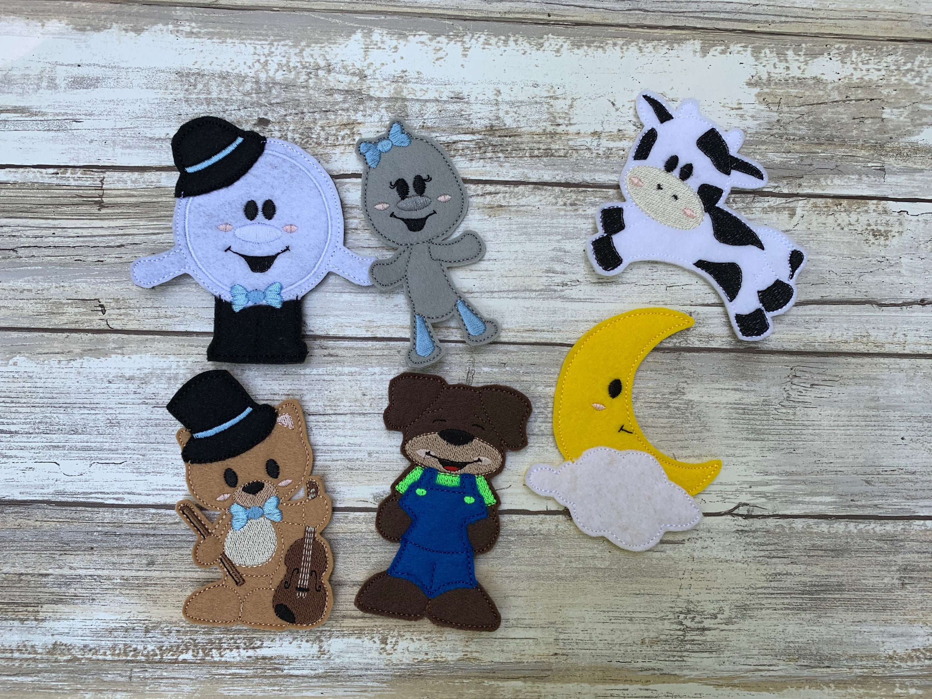 Nursery Rhyme Finger Puppets Hey Diddle Diddle Pretend Play - Etsy