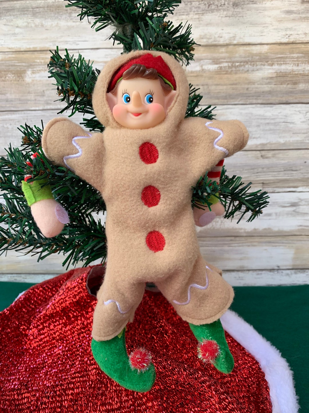 Gingerbread Man Elf Costume Christmas Easy Holiday Elf Clothing Food ...