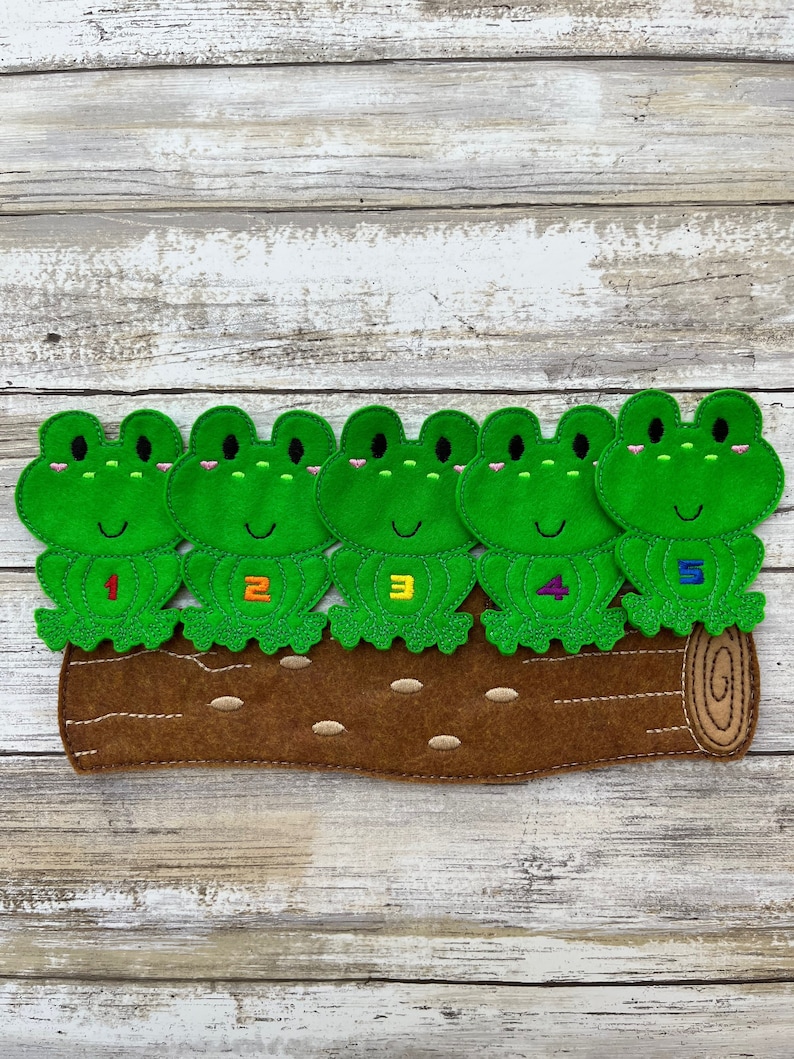 5 Frogs on a Log Finger Puppets Pretend Play Imaginative Play Song ...