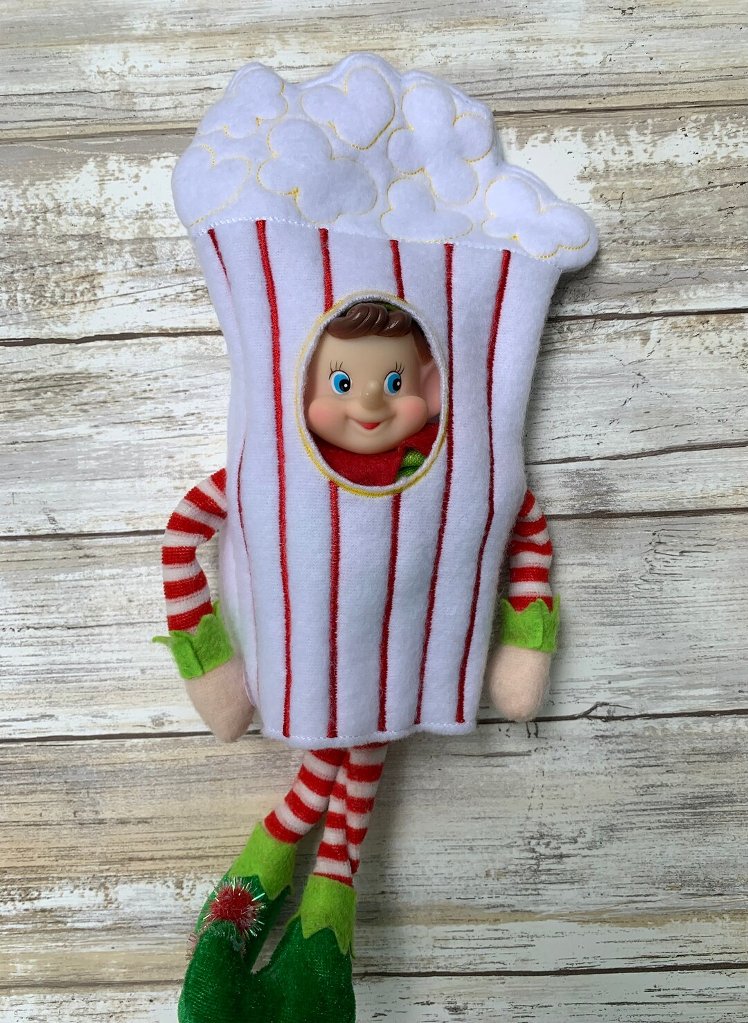 Popcorn Elf Costume Christmas Easy Holiday Elf Clothing Food Snack ...