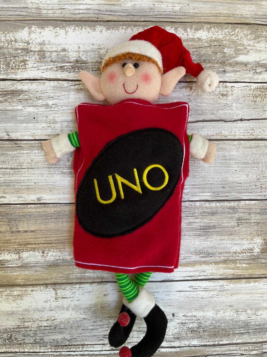 Uno Elf Costume Christmas Easy Holiday Elf Clothing Family Game Night ...