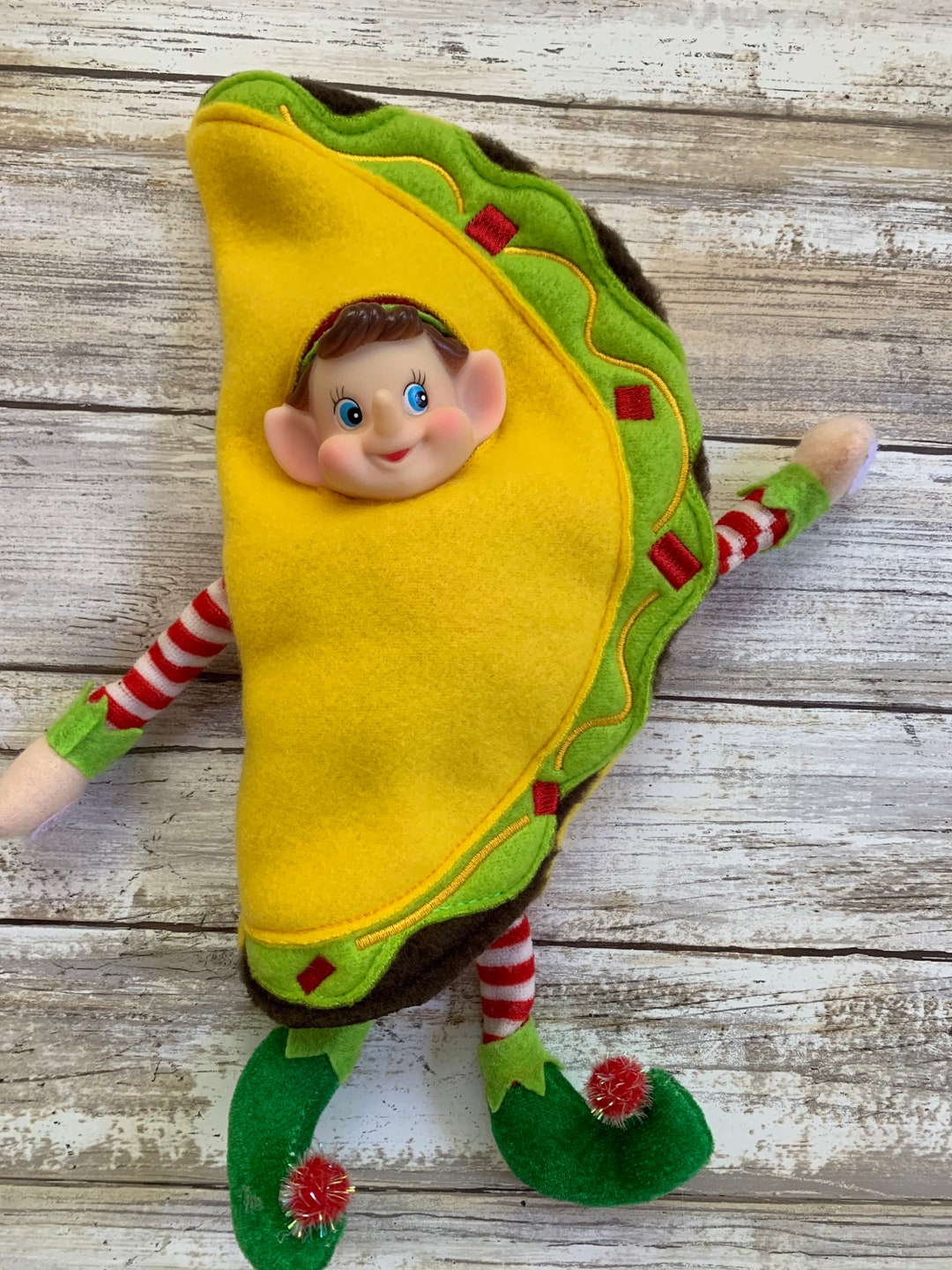 Taco Elf Costume Christmas Easy Holiday Elf Clothing Food Props - Etsy