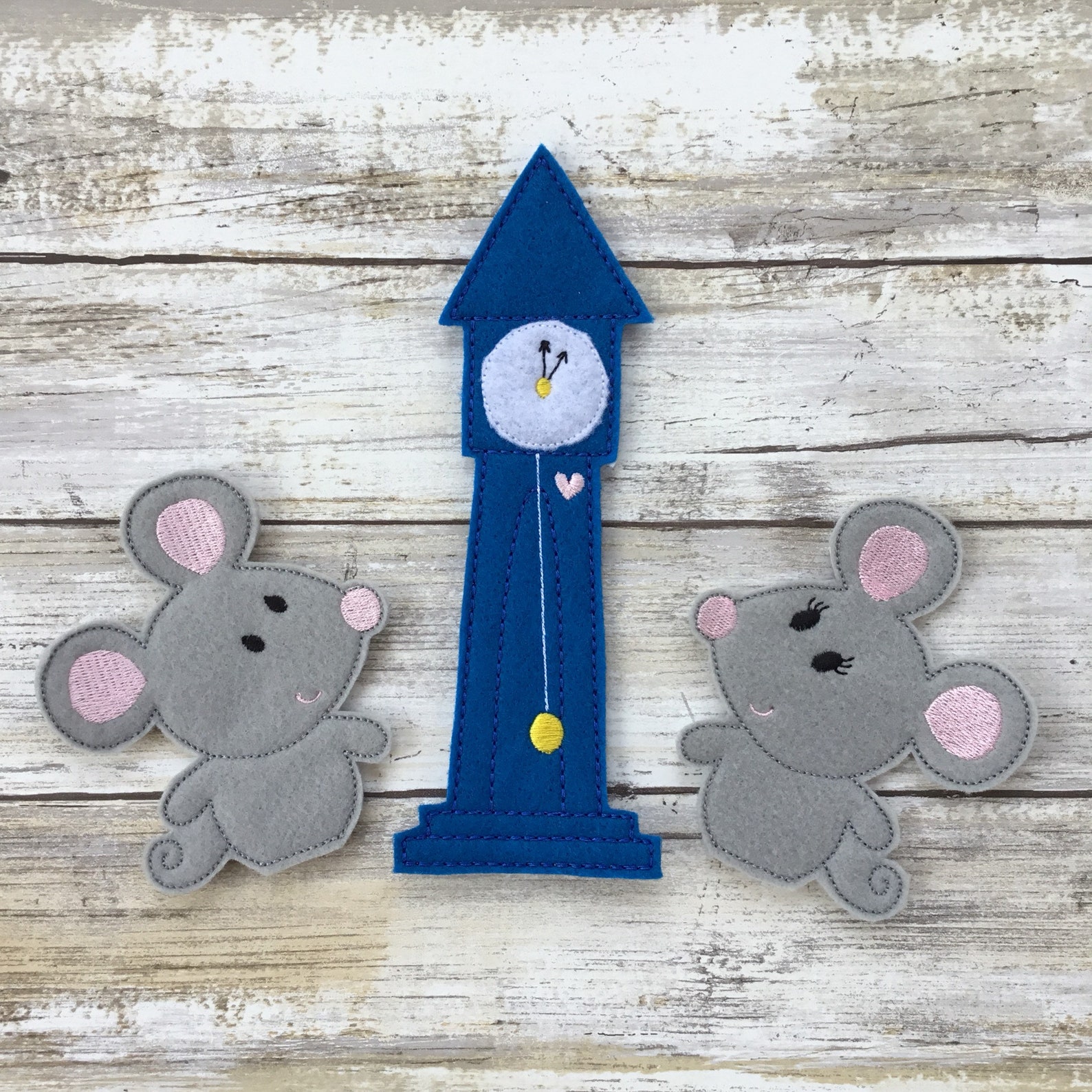 Mouse and Clock Finger Puppets Pretend Play Imaginative Play - Etsy